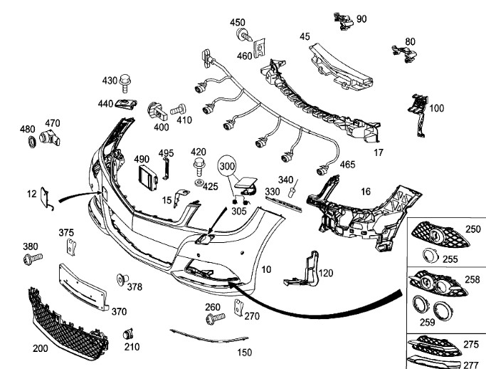 Бампера Мерседес C-klasse W204