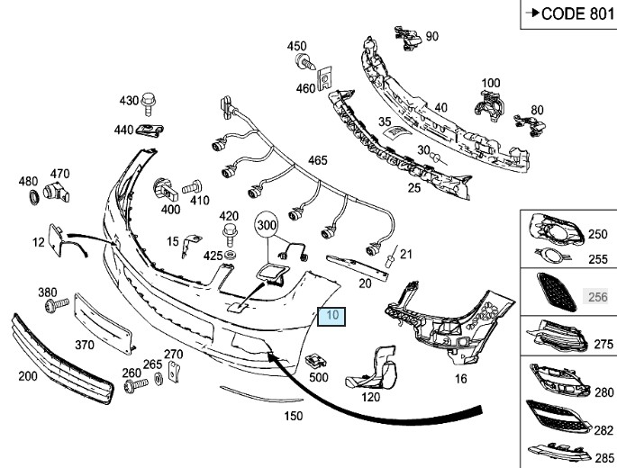 Бампера Мерседес C-klasse W204